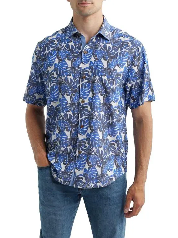 Tommy Bahama Coastal Ease Piña Party Islandzone® Short Sleeve Button-up Shirt - Sandstone Multi