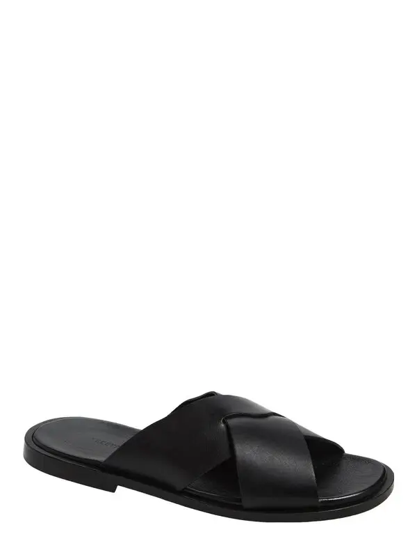 Tecovas Lexington Leather Slide Sandal - Midnight