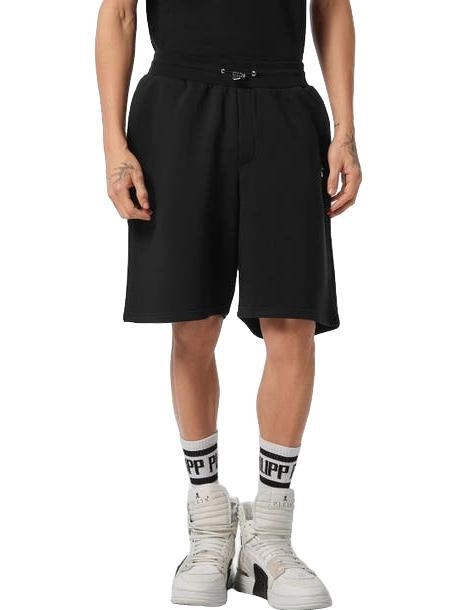Philipp Plein Jogging Shorts With Plaque Detail - Black