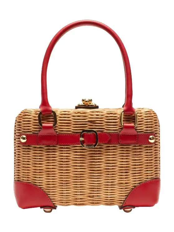 FRANCES VALENTINE Woven Handheld Bag - Red