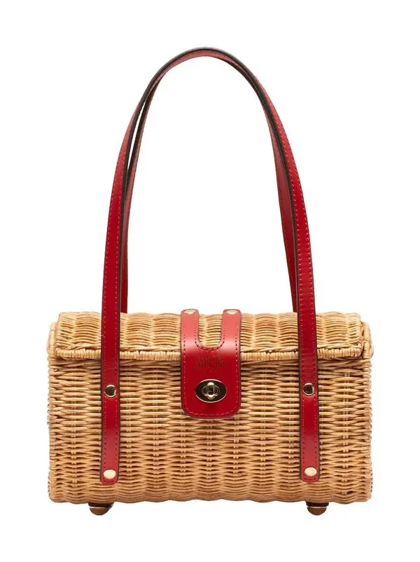 FRANCES VALENTINE Woven Basket Bag - Red