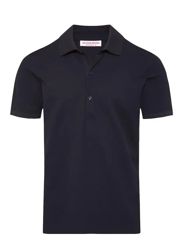 Orlebar Brown Bruno Pique Classic Fit Pique Polo - Night Iris