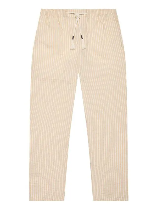 Orlebar Brown Sonoran Seersucker Relaxed Fit Trousers - Biscuit/latte Stripe