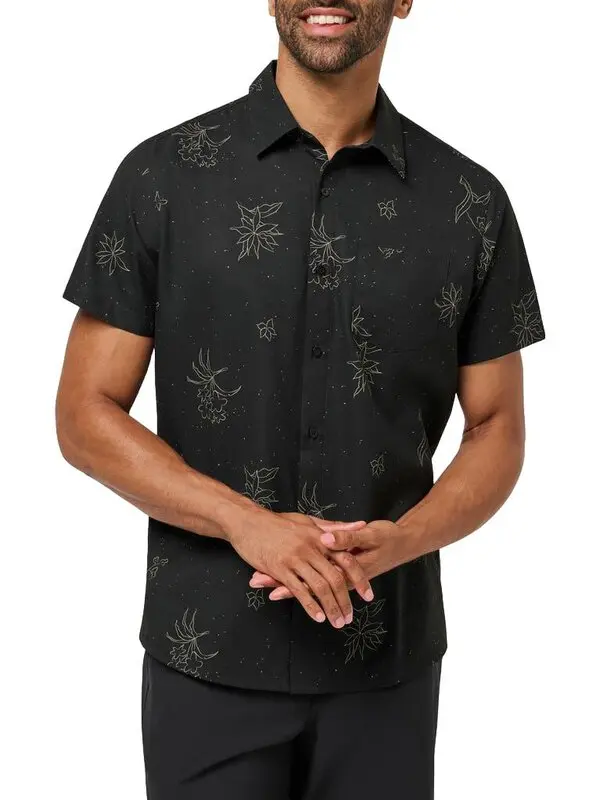 Travis Mathew Holding Co Performance Print Shirt - Black