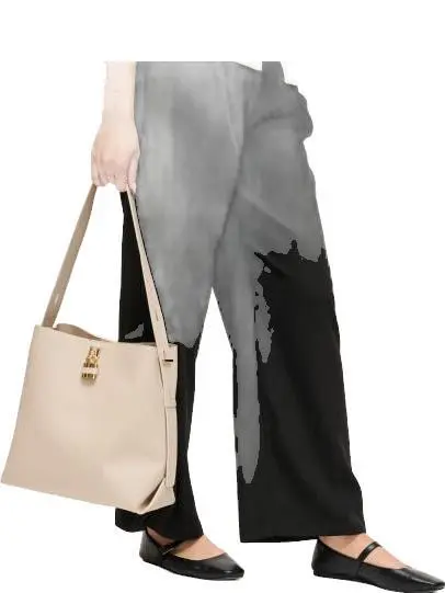 URBAN EXPRESSIONS Caroline Hobo Bag With Statement Lock Hardware - Bone