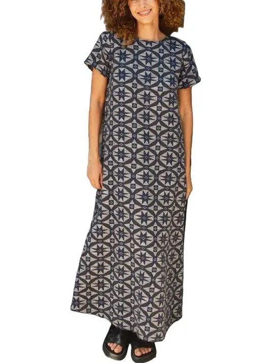 Ace & Jig Mette Button Back Belted A-line Maxi Dress - Compass