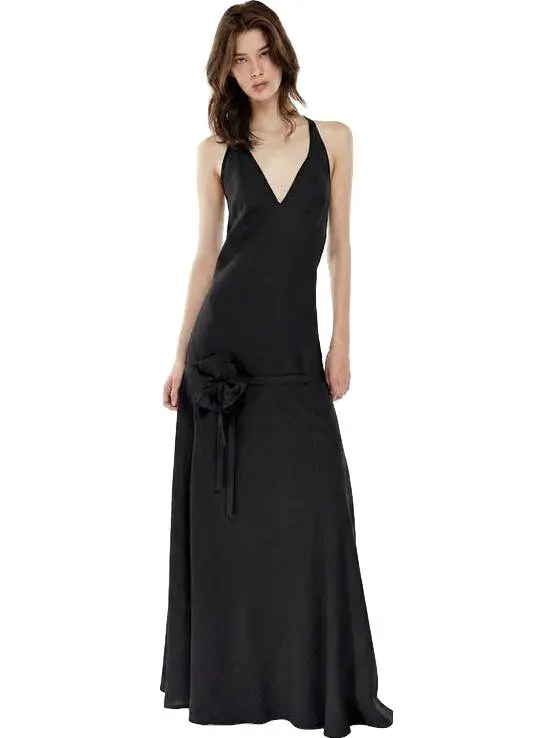 MOTHER OF ALL Fran Belt Maxi Dress - Black