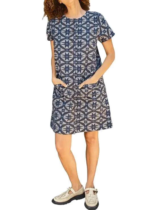 Ace & Jig Button Front Mini Shift Dress - Compass