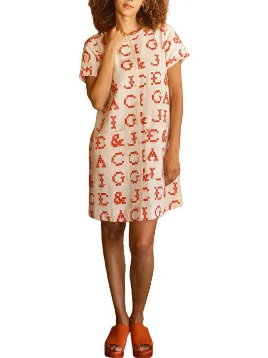 Ace & Jig Button Front Mini Shift Dress - Monogram