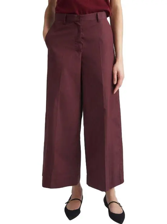 Max Mara Epoca Crop Wide Leg Pants - Dark Red