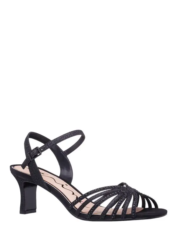 Nina Bryna Embellished Ankle Strap Sandals - Black
