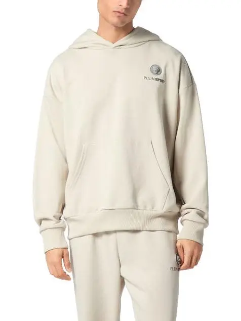PLEIN SPORT Oversized Graphic Hoodie - Grey