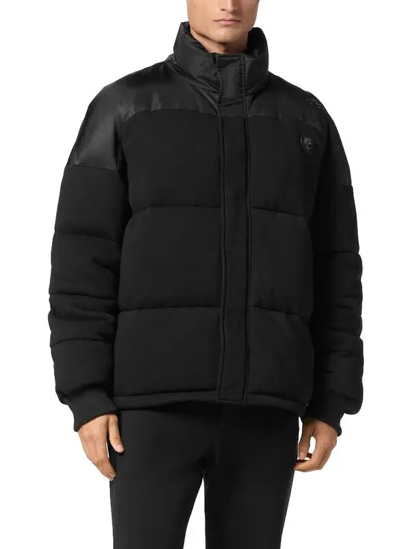 PLEIN SPORT Hybrid Jersey Puffer Jacket - Black