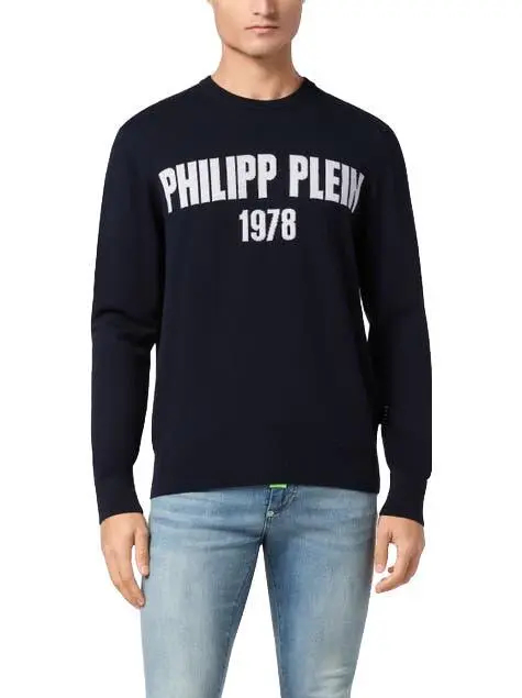 Philipp Plein 1978 Round Neck Pullover - Navy