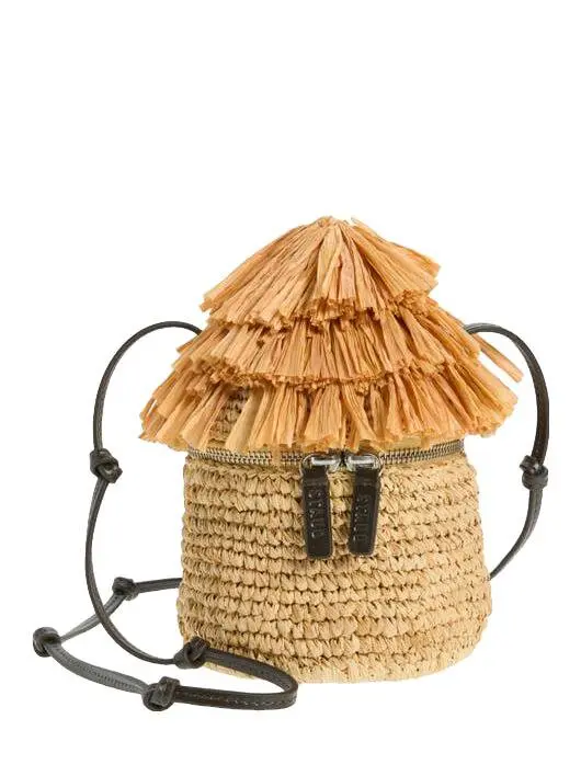 Staud Tiki Raffia Shoulder Bag - Natural