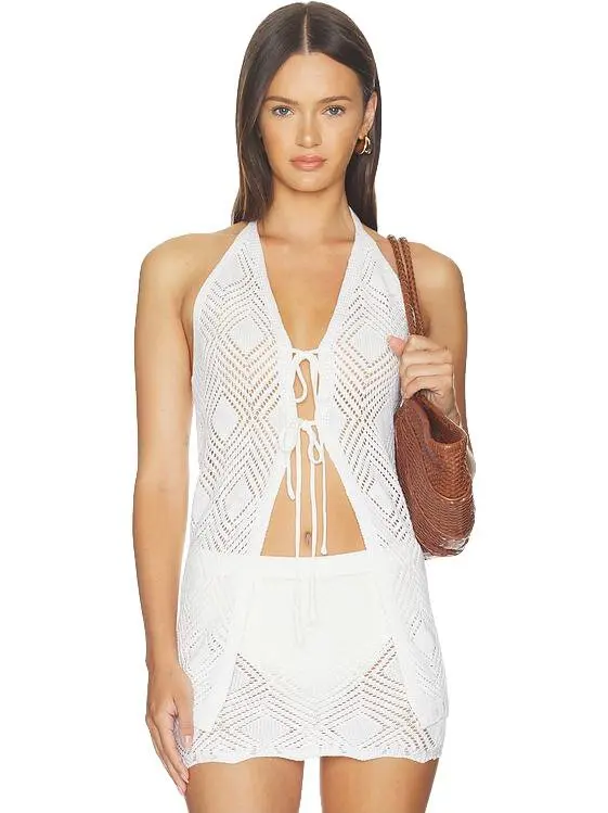 SNDYS. Kinny Crochet Top - White