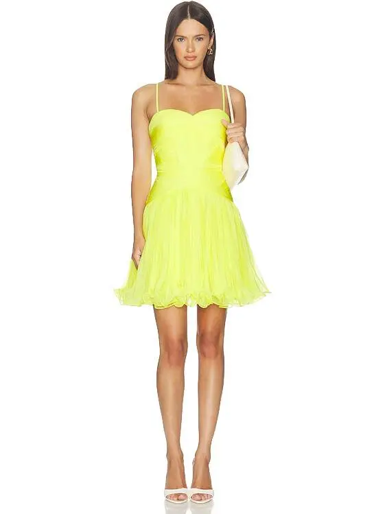 AKNVAS Micropleated Cocktail Dress - Yellow