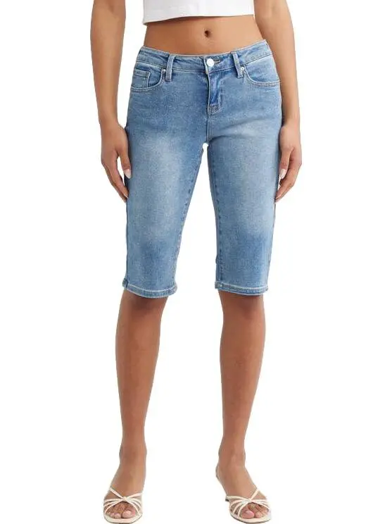YMI Essential Low Rise Denim Capri Jeans - Medium Blue