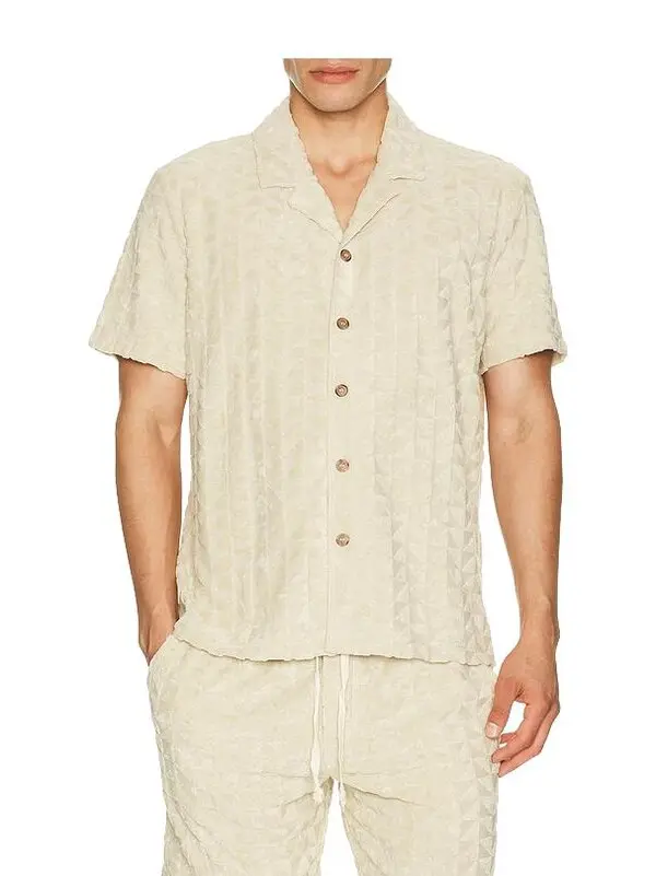 Marine Layer Leo Terry Resort Shirt In . Also - Cream