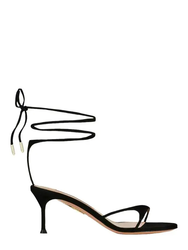 AQUAZZURA Suede Bikini Sandals - Black