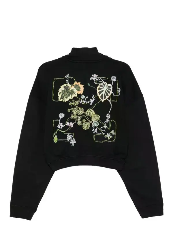 Off-White Arrow Leaves Zip-up Sweatshirt - Black
