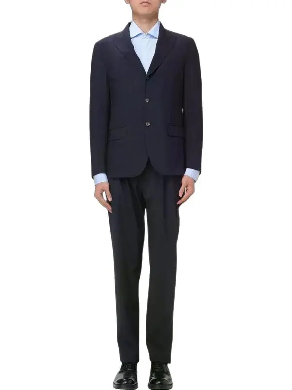 Eleventy Single-breasted Wool-blend Suit - Blue