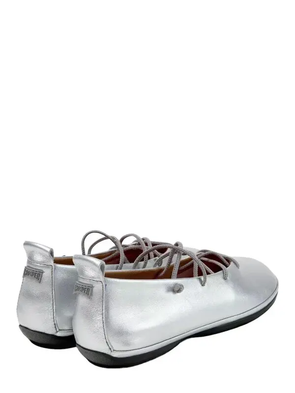 Camper Nina Lace-up Ballet Flats - Silver