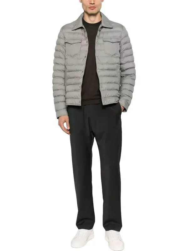 Herno Quilted Press-stud Jacket - Grey