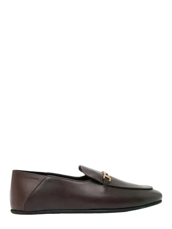 Bally Dark Smooth Grain Loafers - Brown