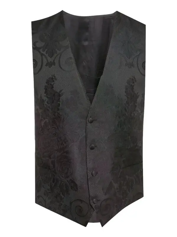 Dolce & Gabbana Jacquard Patterned Vest - Black