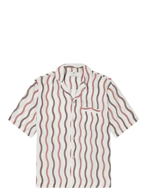 Frescobol Carioca La Marzocco Striped Tencel® And Linen-blend Pyjama Shirt - Neutrals