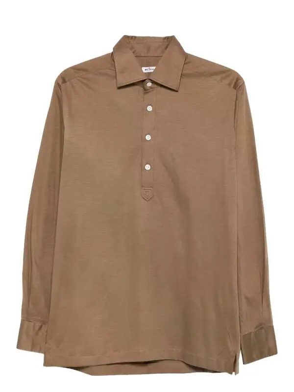 Kiton Buttoned Polo Shirt - Brown