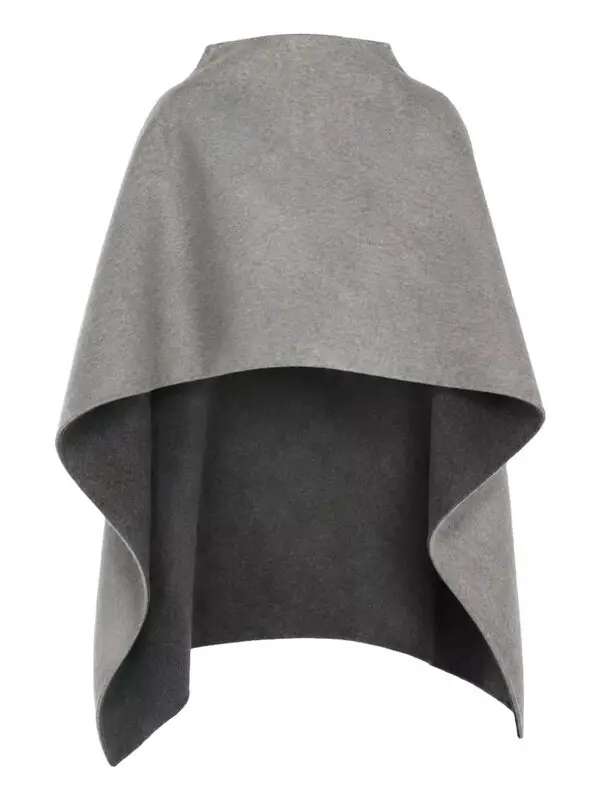 Alberta Ferretti Seam-detail Wool Cape - Grey