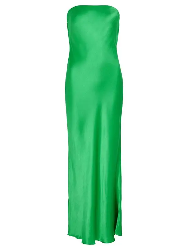Bec & Bridge Strapless Satin Maxi Dress With Cut-out Detail - Green