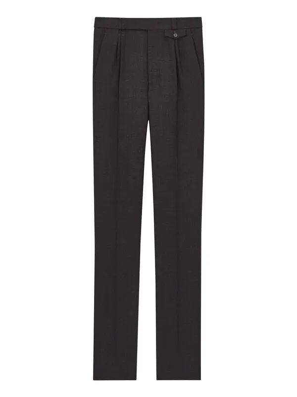 Saint Laurent Tapered Felted Wool Gabardine Pants - Anthracite