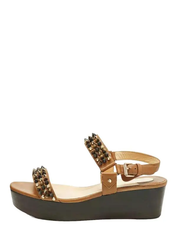 CHRISTIAN LOUBOUTIN Bikee Bike Studded Platform Sandals - Brown