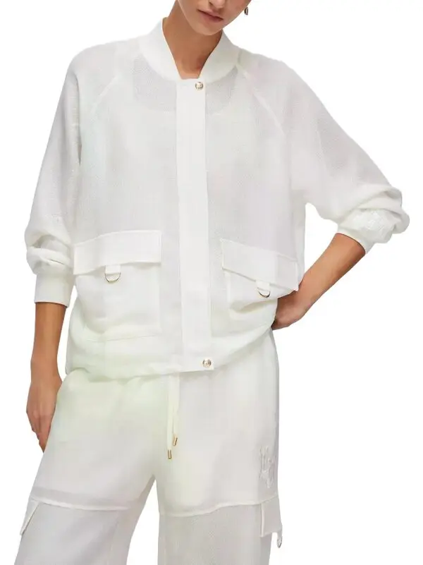 Liu Jo Mesh Bomber Jacket - Neutrals