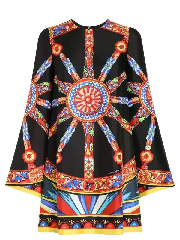 Dolce & Gabbana Carretto Print Twill Dress - Black