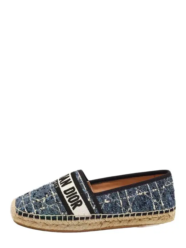 Dior Granville Embroidered Denim Espadrilles - Blue