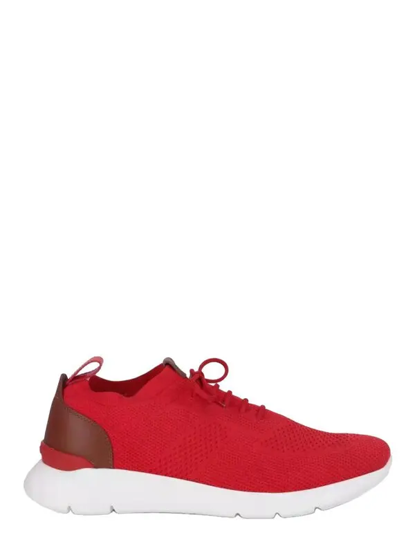 Isaia Lace-up Knit Sneakers - Red