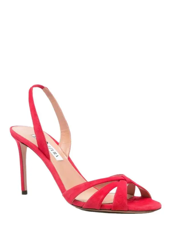 AQUAZZURA Tati Slingback Heeled Sandals - Red