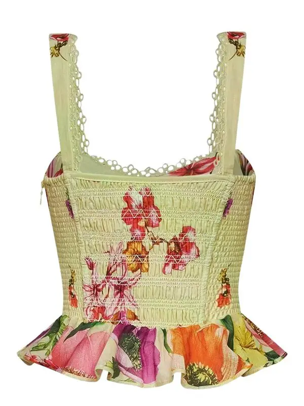 Charo Ruiz Ibiza Floral Print Ruffled Top - Neutrals