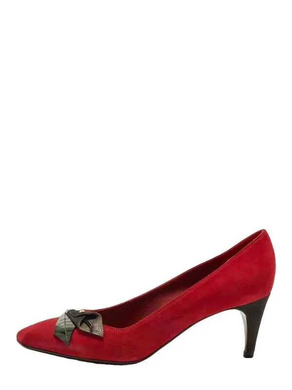 LOUIS VUITTON Suede Pointed-toe Pumps - Red