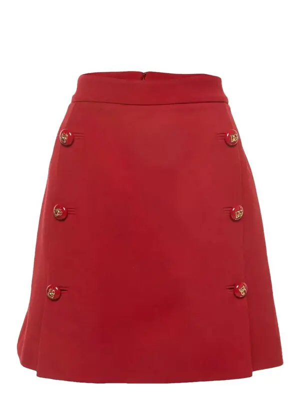 Dolce & Gabbana A-line Mini Skirt With Dg-embossed Buttons - Red