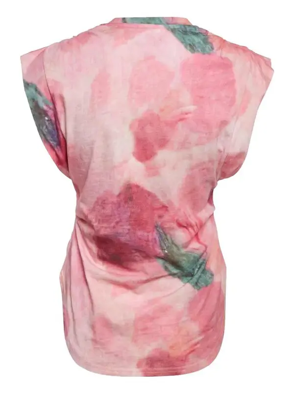 ISABEL MARANT VINTAGE Floral Print V-neck T-shirt - Pink