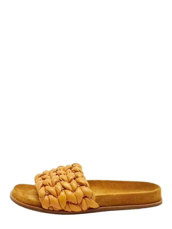 Chloé Kacey Braided Flat Sandals - Yellow