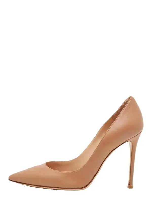 GIANVITO ROSSI Beige Leather Pointed-toe Stiletto Pumps - Neutrals