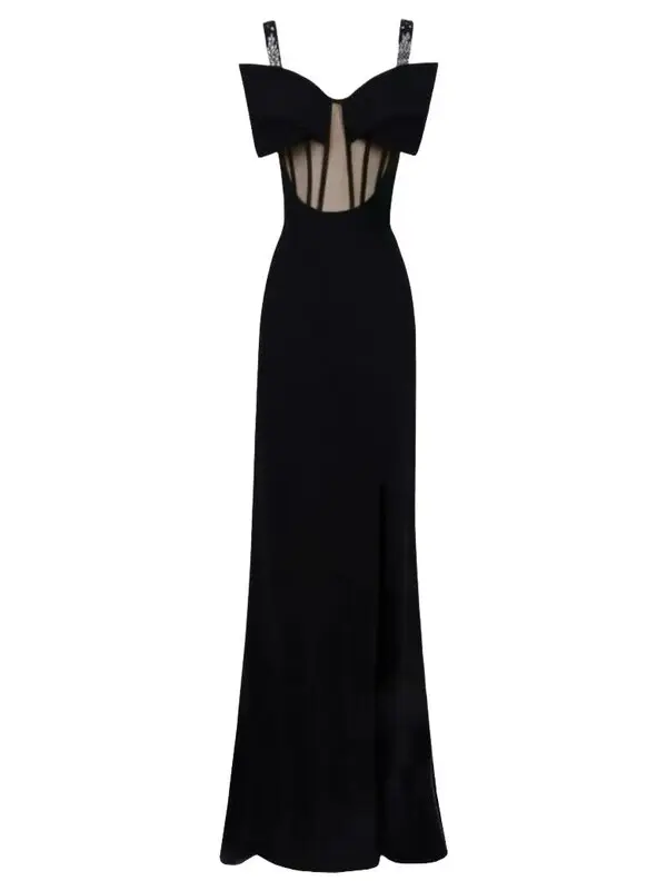 GEMY MAALOUF Corset Dress With Bow Detail - Black