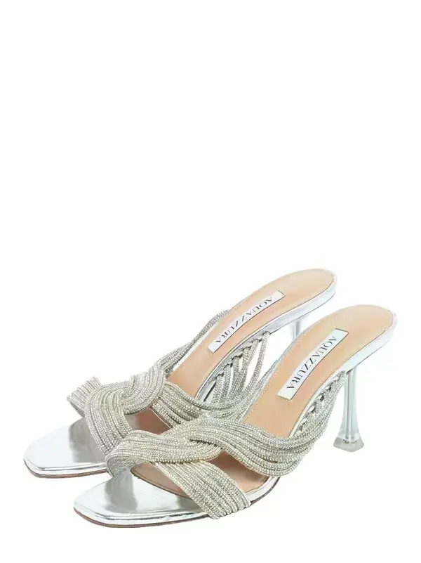 AQUAZZURA Gatsby Crystal-embellished Sandals - Silver