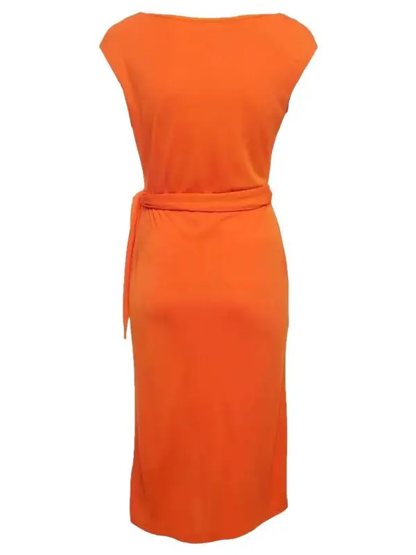 Ralph Lauren Draped Sleeveless Midi Dress - Orange